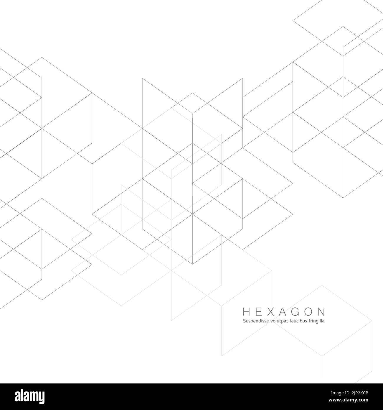 Abstract Black Line Pattern Hexagon. Creative Minimalistic Design Stock ...