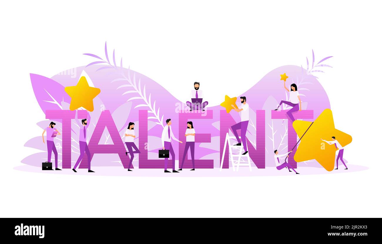 Talent sign with flat people. Flat style illustration. Symbol, logo ...