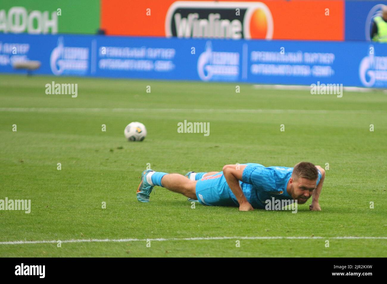 Saint Petersburg, Russia, 21 August 2022: Football. Russian Premier League 2022-2023. Zenit FC ...
