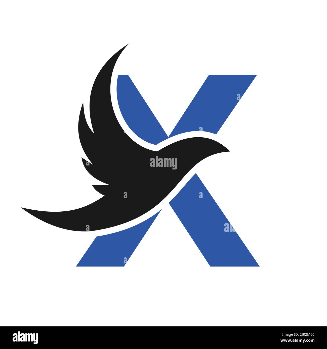 Letter X Flying Bird Logo Template Vector Sign. Dove Bird Logo on ...