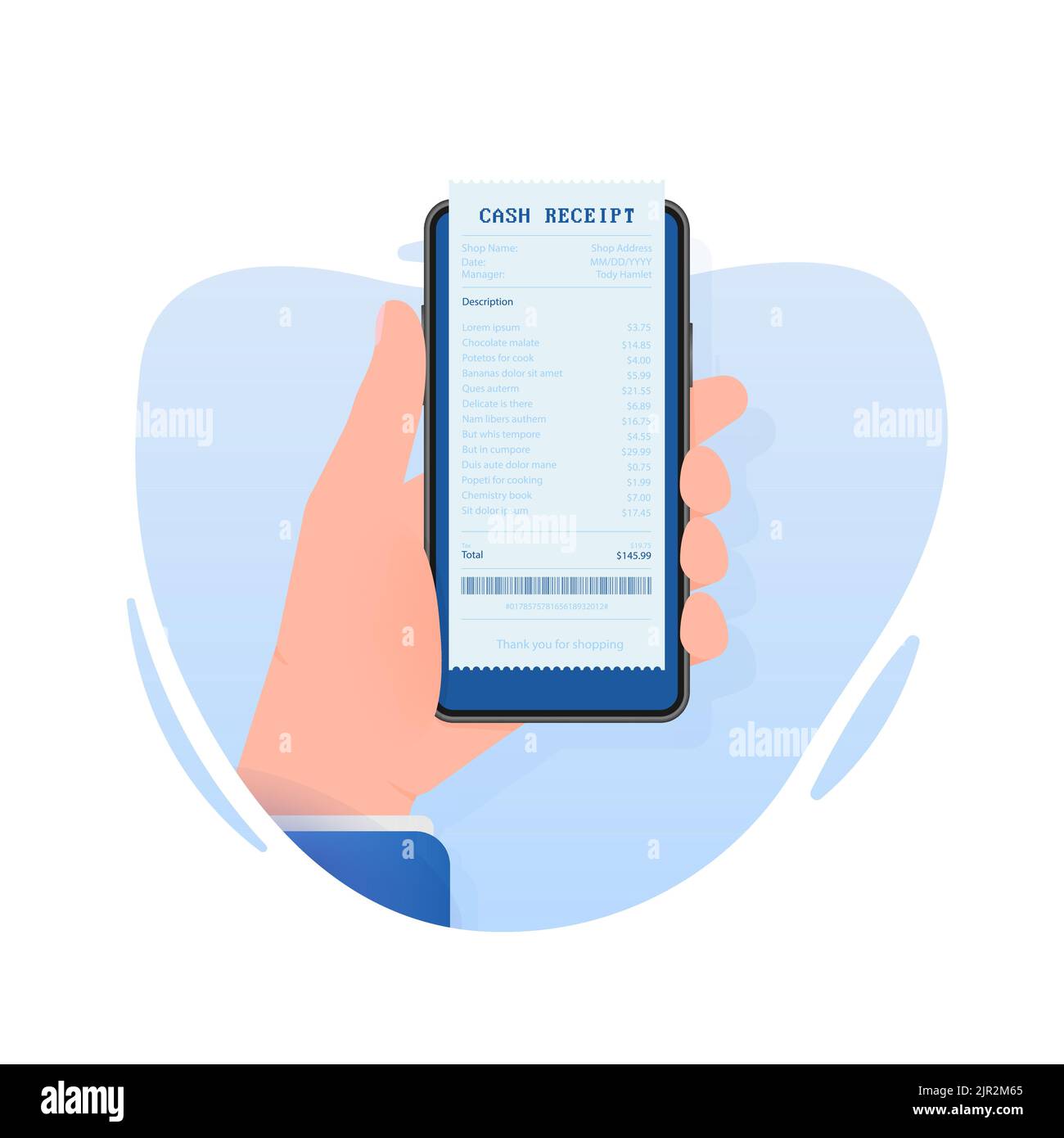 Cash receipt icon on web page. Invoice sign. Vector illustration Stock ...