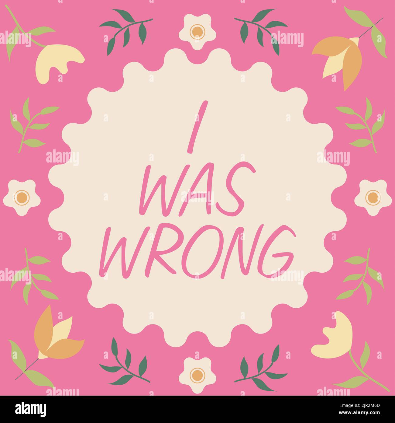 Text showing inspiration I Was Wrong. Conceptual photo Acceptance of a ...