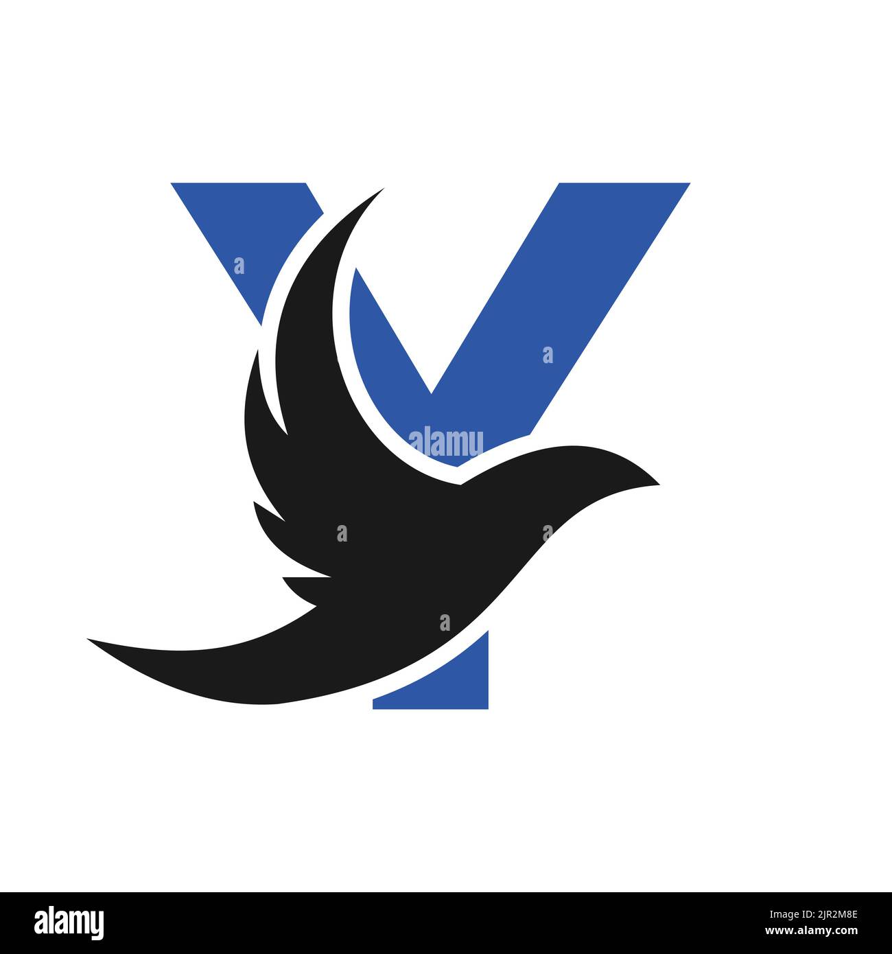 Letter Y Flying Bird Logo Template Vector Sign. Dove Bird Logo on ...