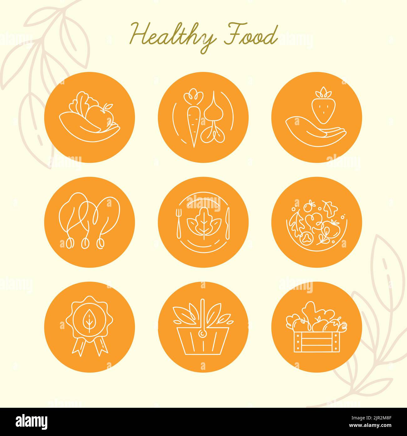 Healthy food line icons Stock Vector Image & Art - Alamy