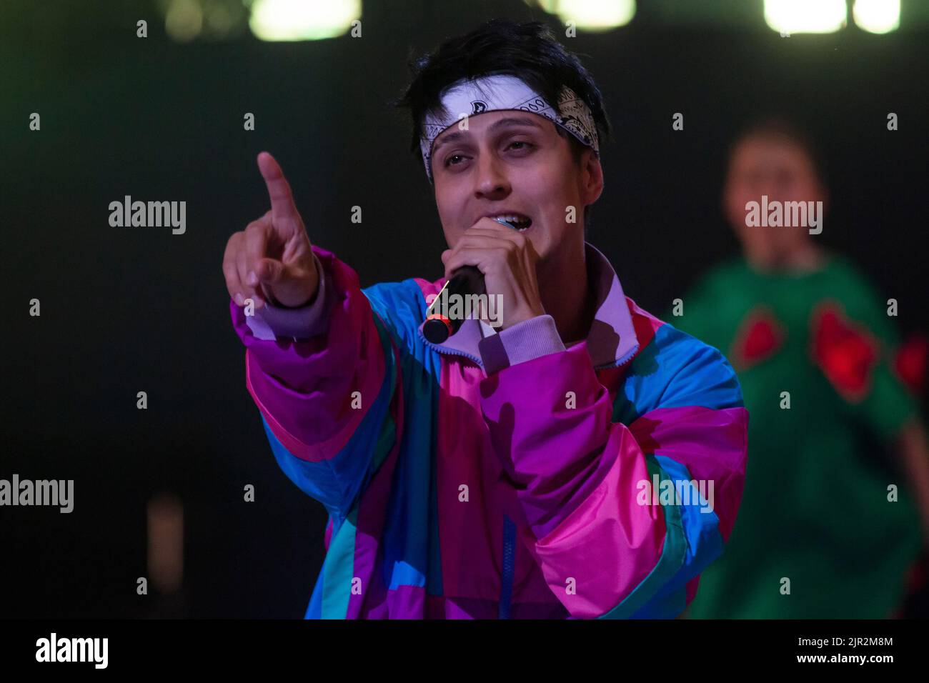 Moscow, Russia. 20th of August, 2022. Singer Khabib Sharipov performs ...