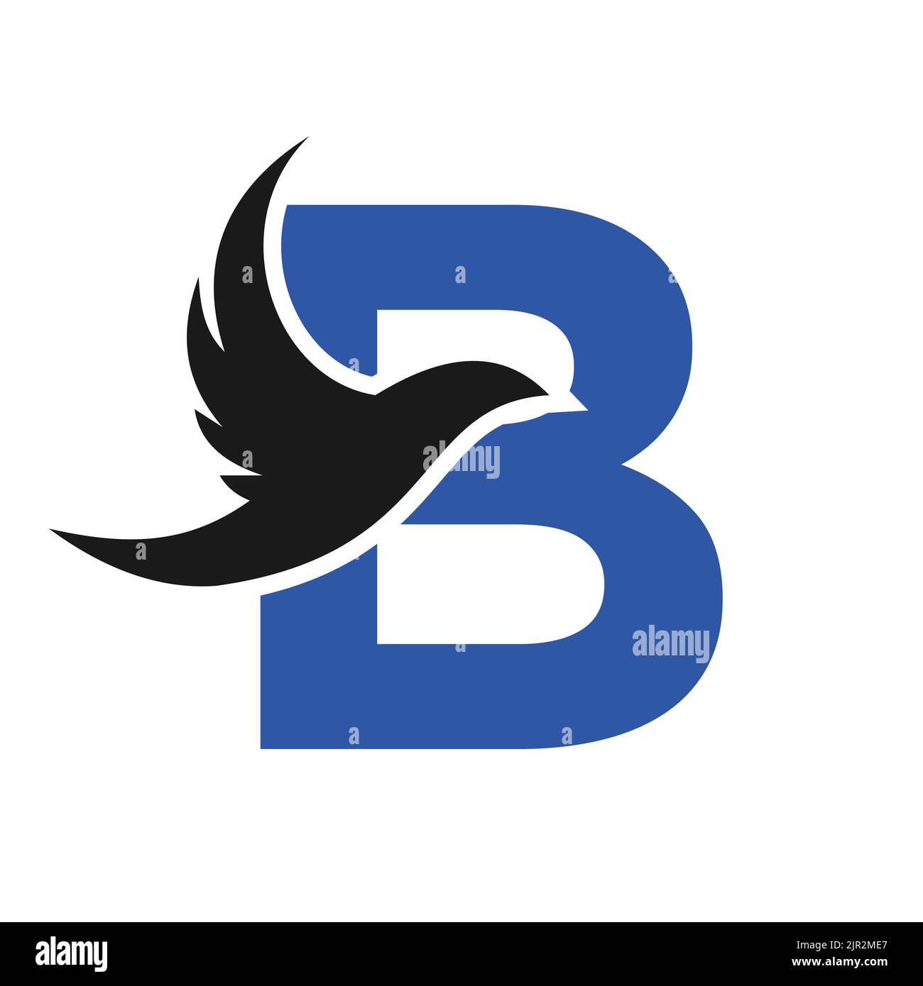 Letter B Flying Bird Logo Template Vector Sign. Dove Bird Logo on ...