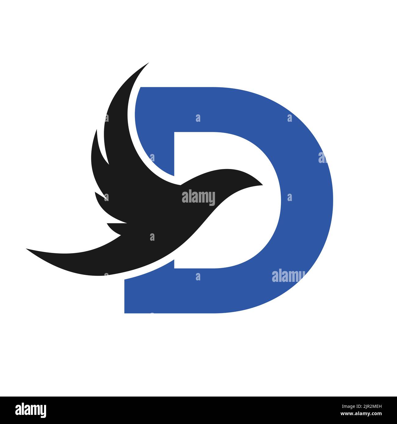 Letter D Flying Bird Logo Template Vector Sign. Dove Bird Logo on ...