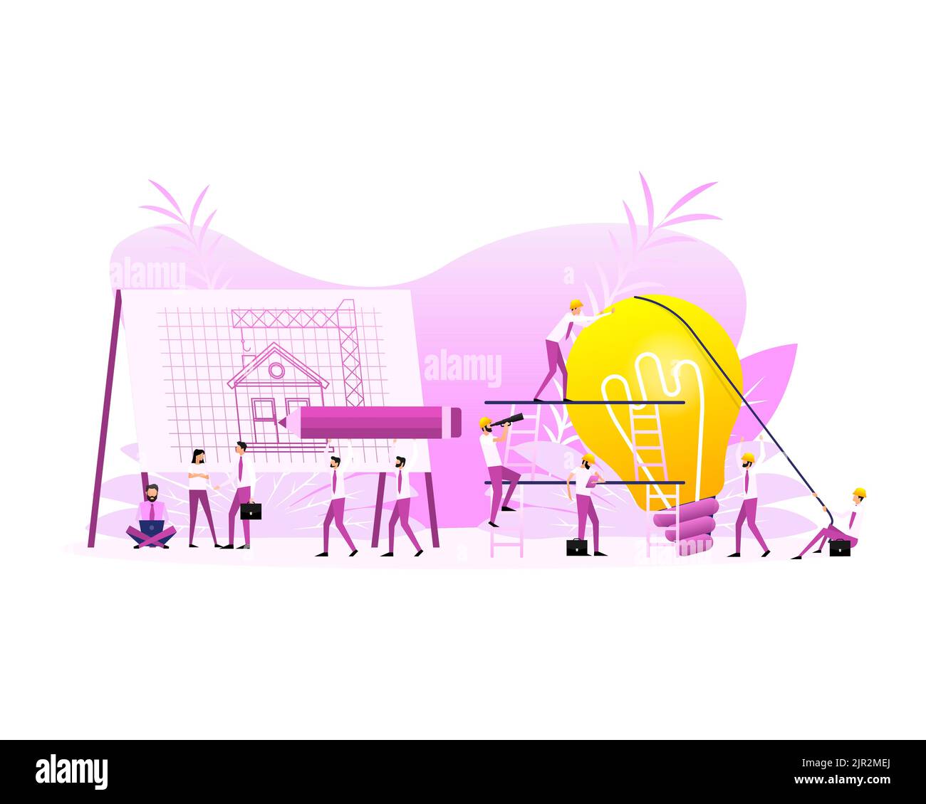 Idea to build people. Vector design. Business concept. Team work ...