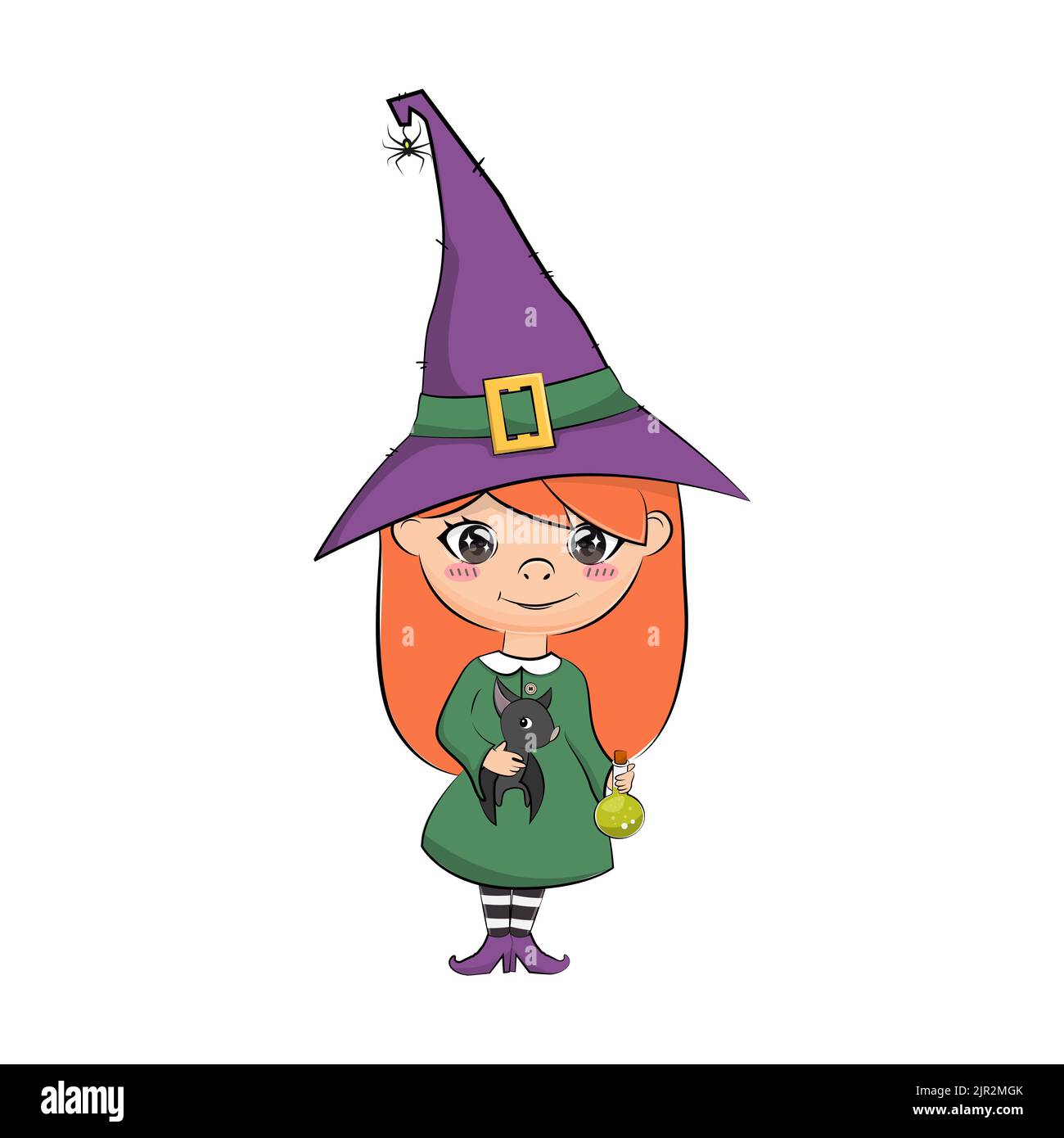 Happy halloween. Cute little witch. Vector illustration Stock Vector ...
