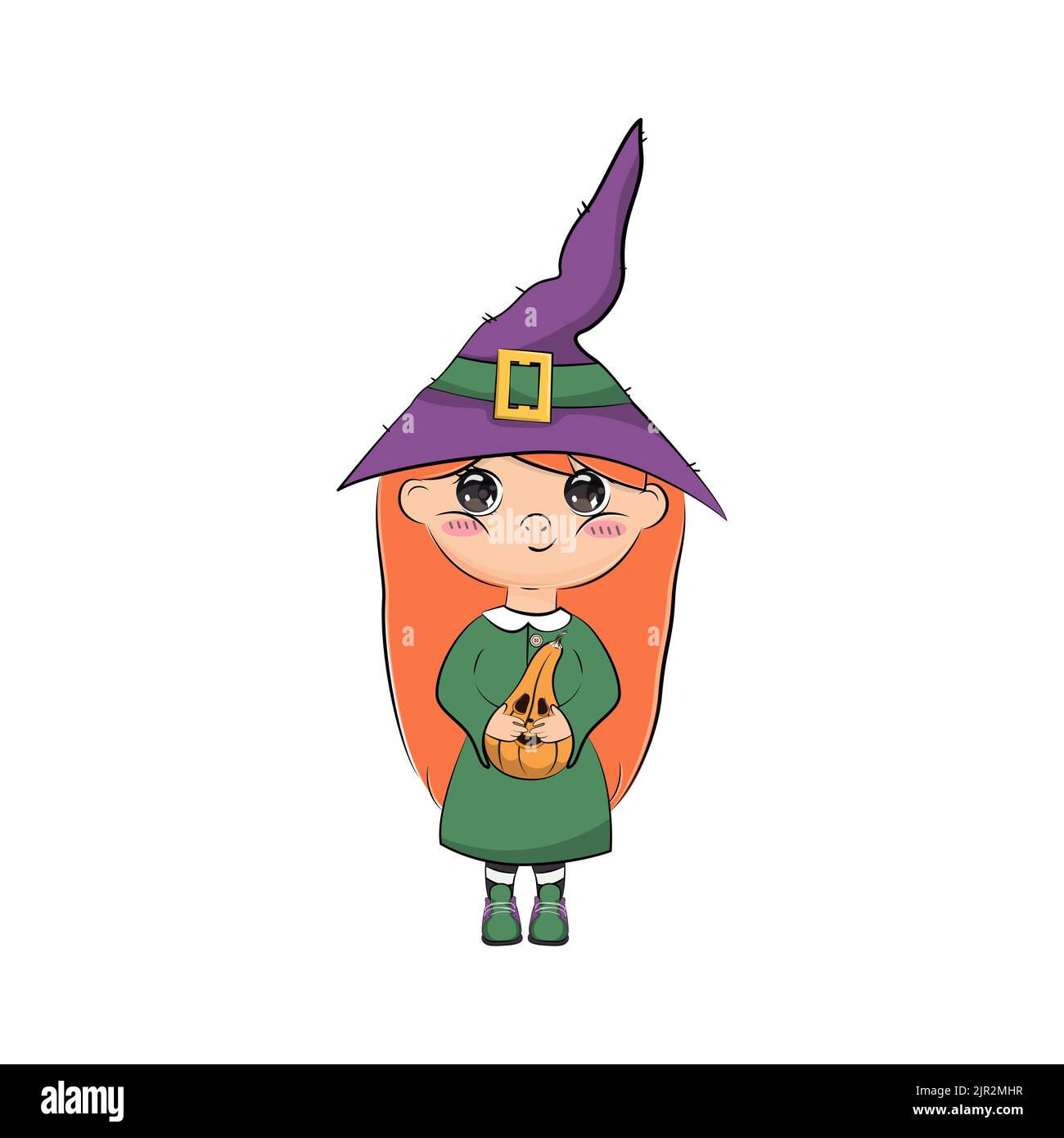 Happy halloween. Cute little witch. Vector illustration Stock Vector ...
