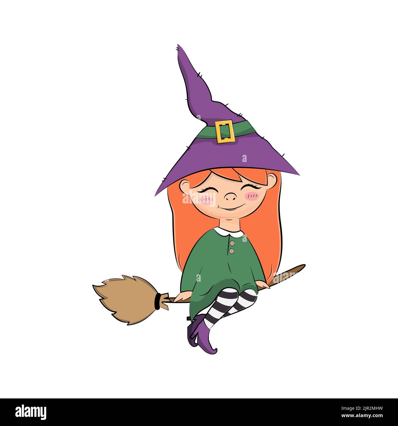 Happy halloween. Cute little witch. Vector illustration Stock Vector ...