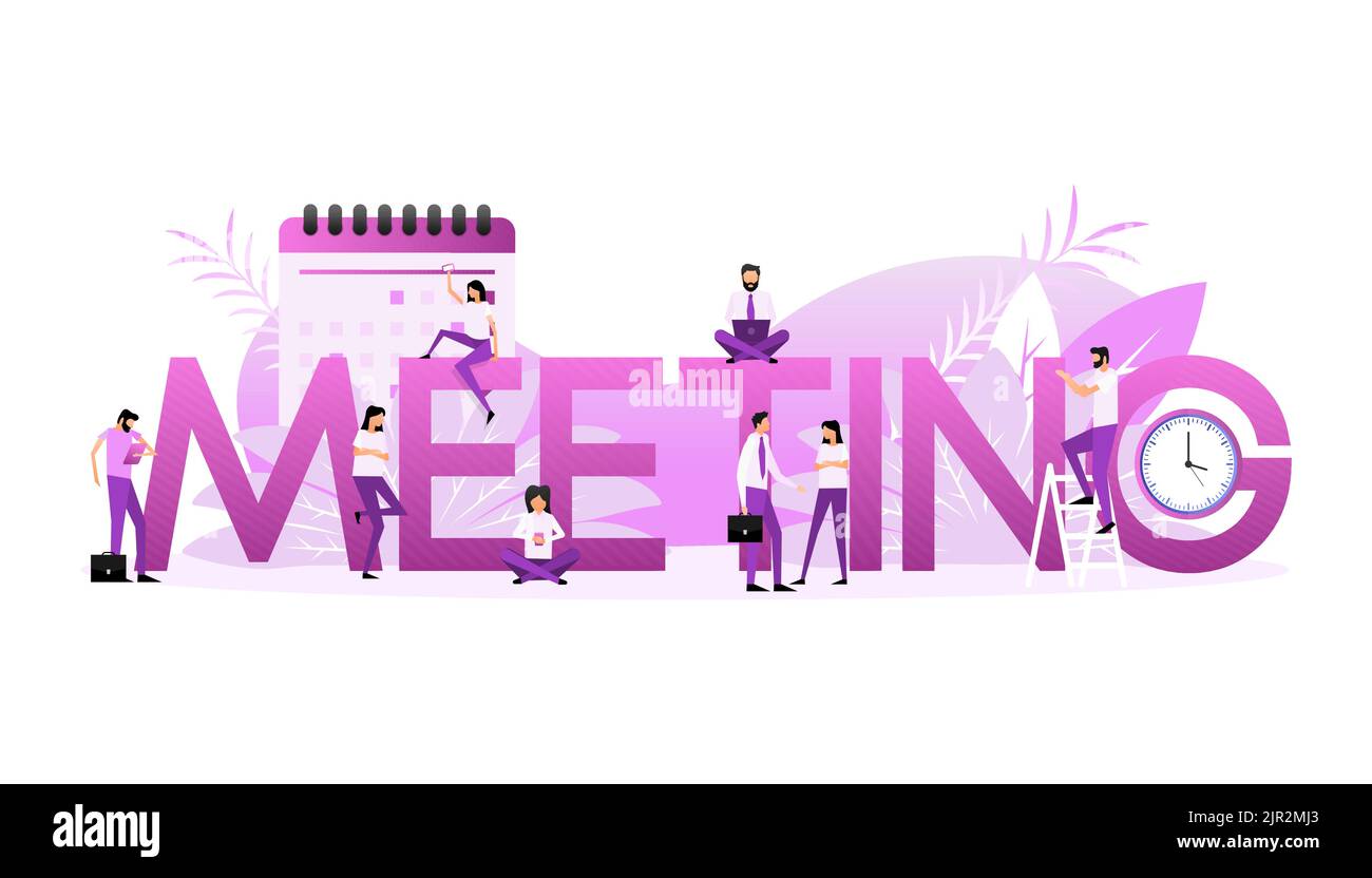 Meeting sign people. Vector illustration design. Business banner Stock ...