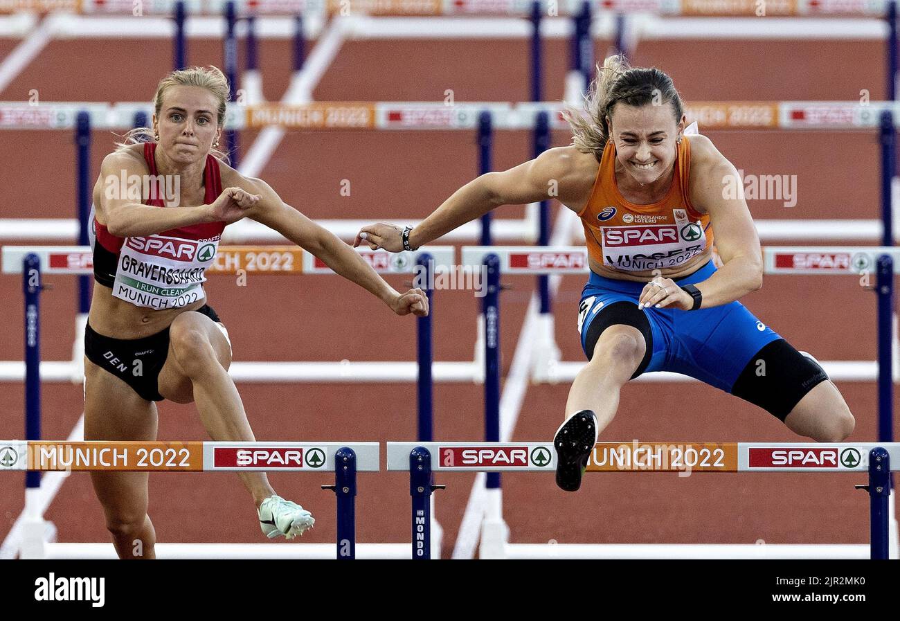 MUNICH - Nadine Visser in action during the semi-final 100 meters ...