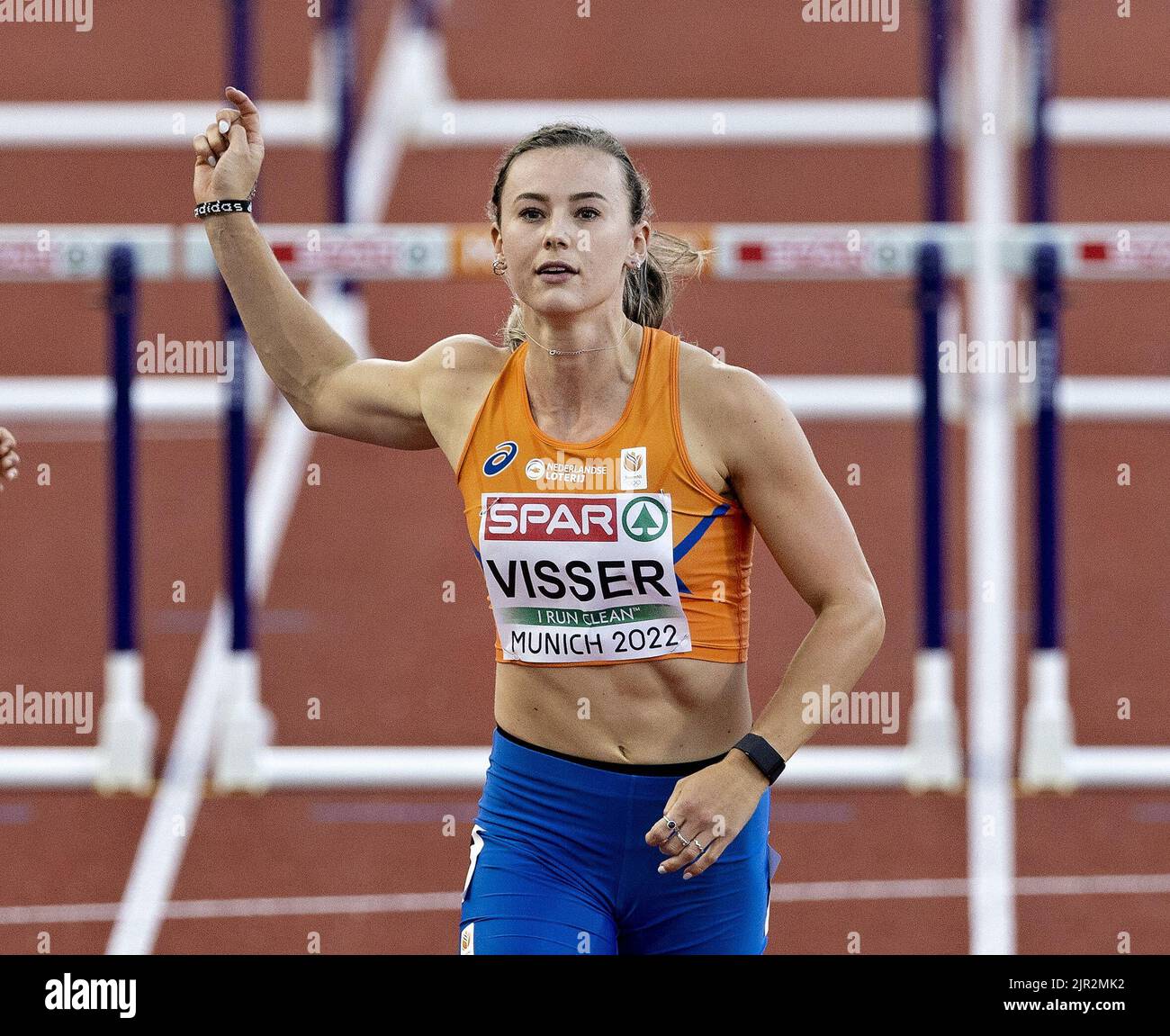MUNICH - Nadine Visser in action during the semi-final 100 meters ...