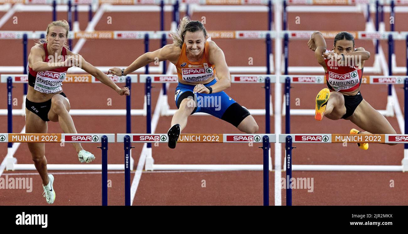 MUNICH - Nadine Visser in action during the semi-final 100 meters ...