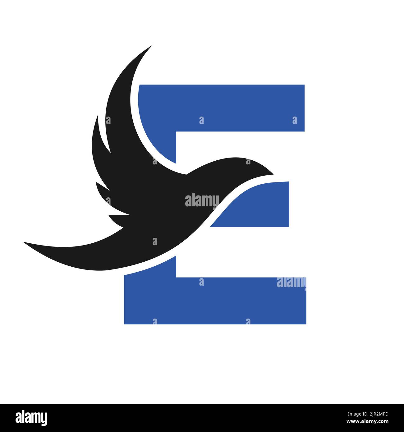 Letter E Flying Bird Logo Template Vector Sign. Dove Bird Logo on ...