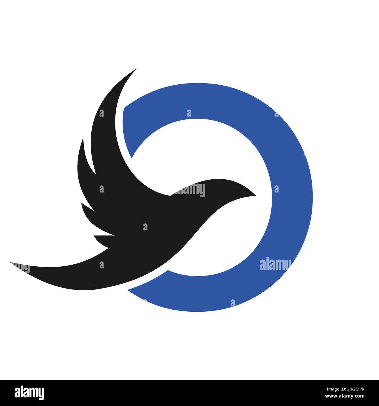 Letter O Flying Bird Logo Template Vector Sign. Dove Bird Logo on ...