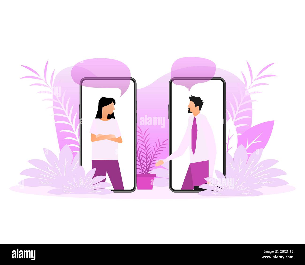 Cartoon communication. Positive community. Online social network Stock ...