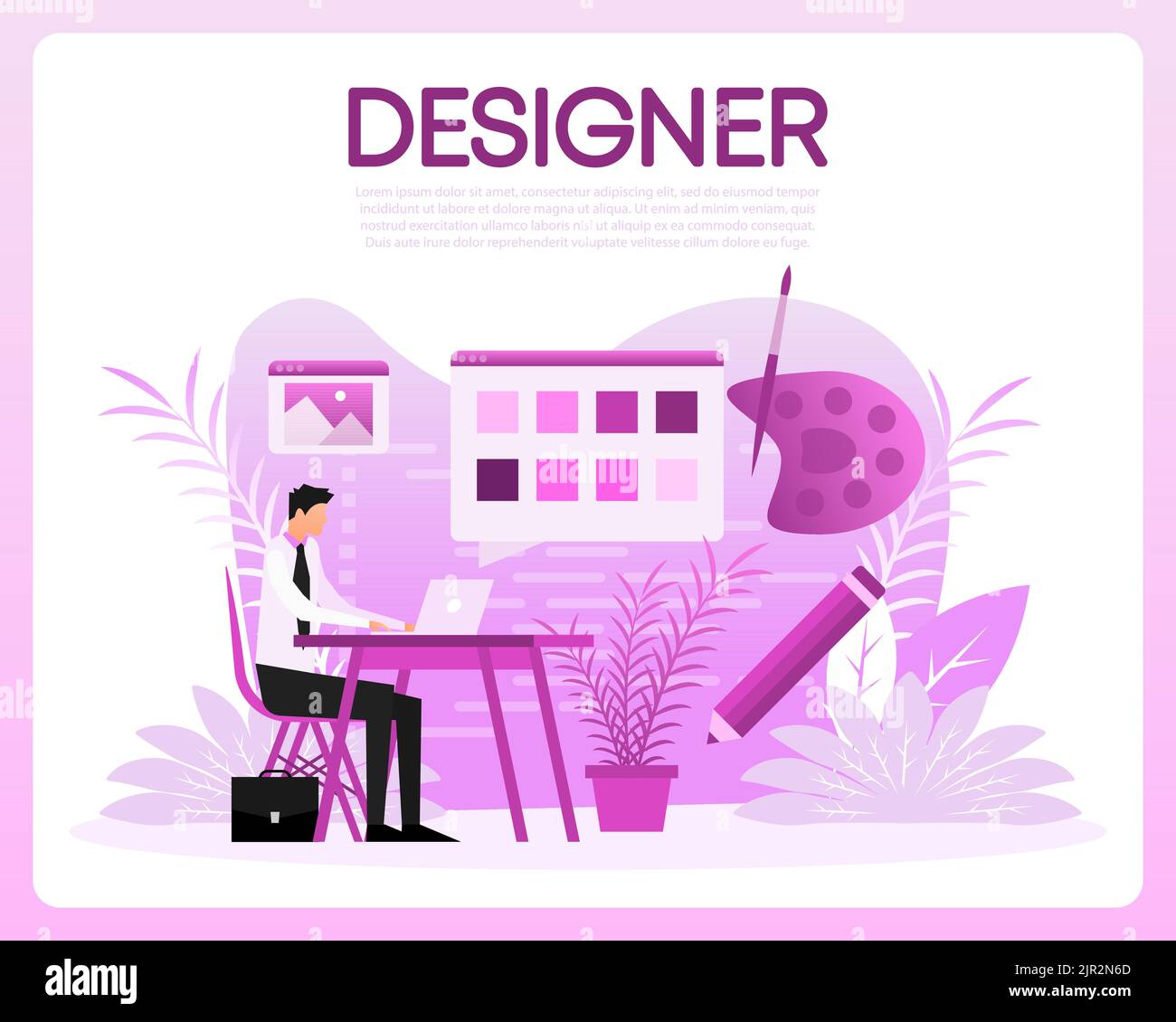 Designer people in flat style. Abstract character. Flat design. Vector ...