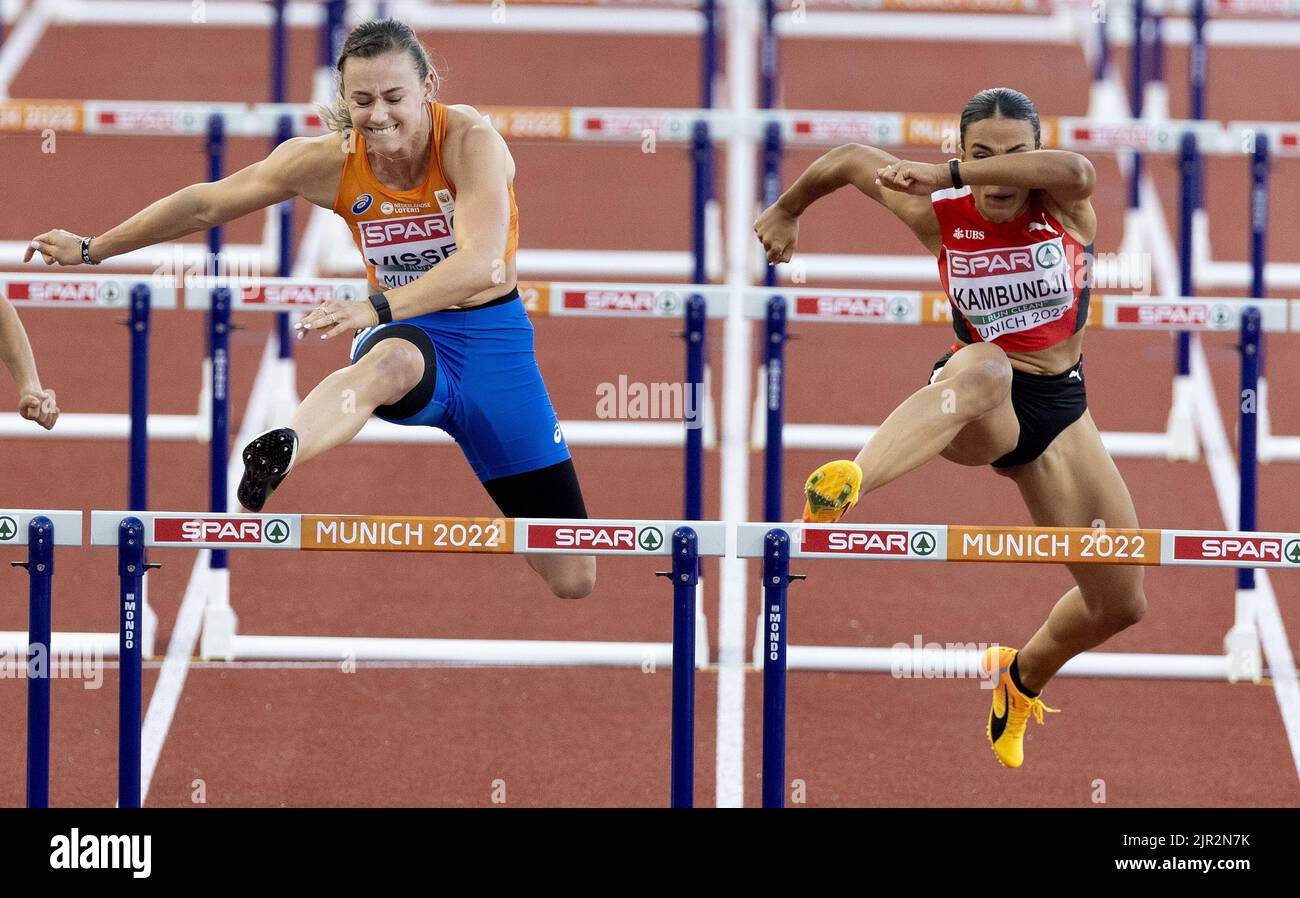 MUNICH - Nadine Visser in action during the semi-final 100 meters ...