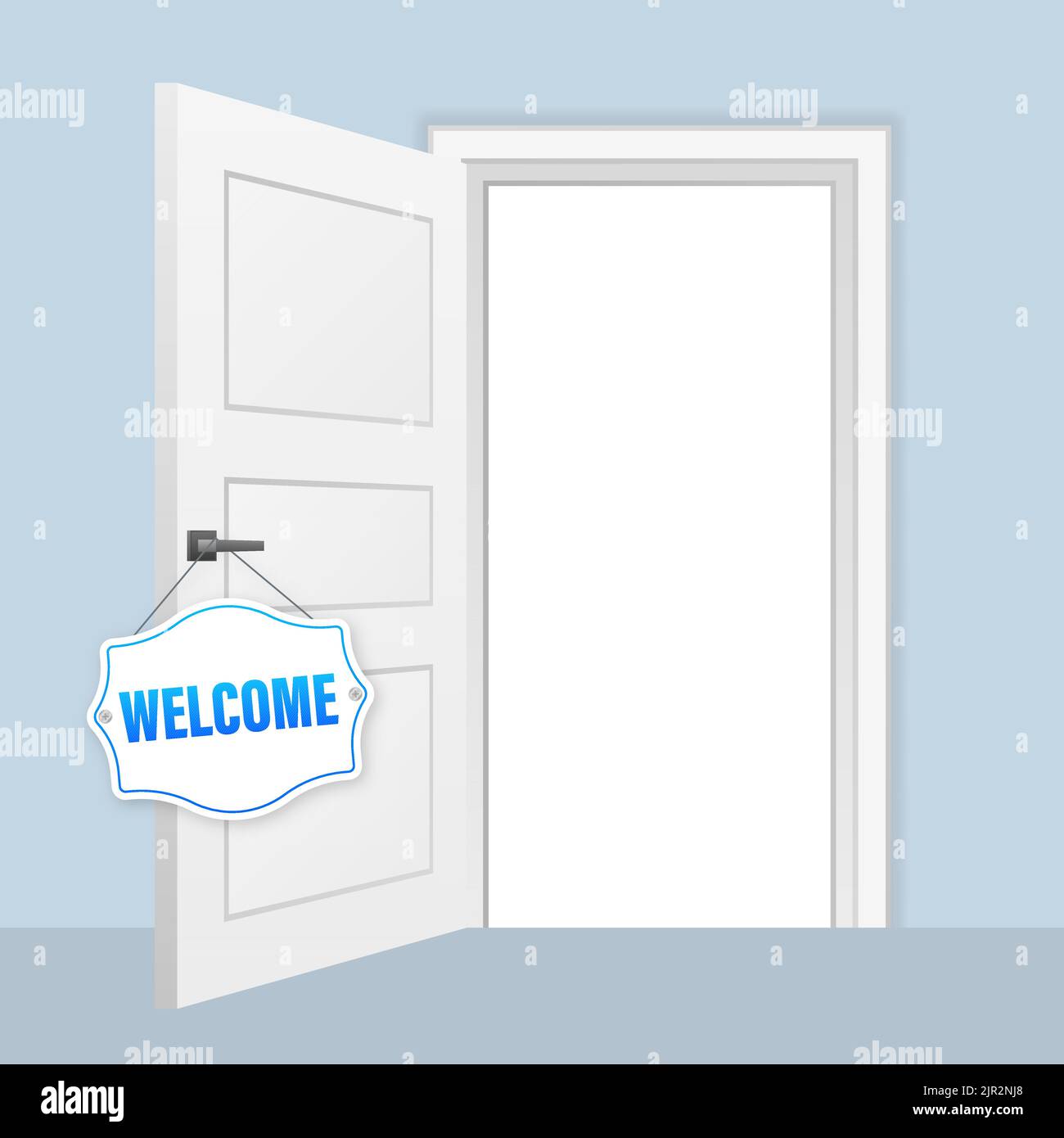 Welcome business sign on door. Vector illustration Stock Vector Image ...