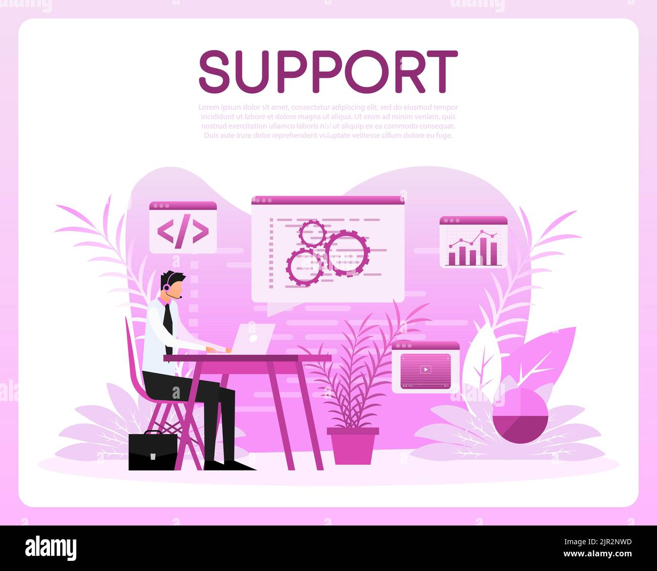 Online customer support Stock Vector Images - Alamy