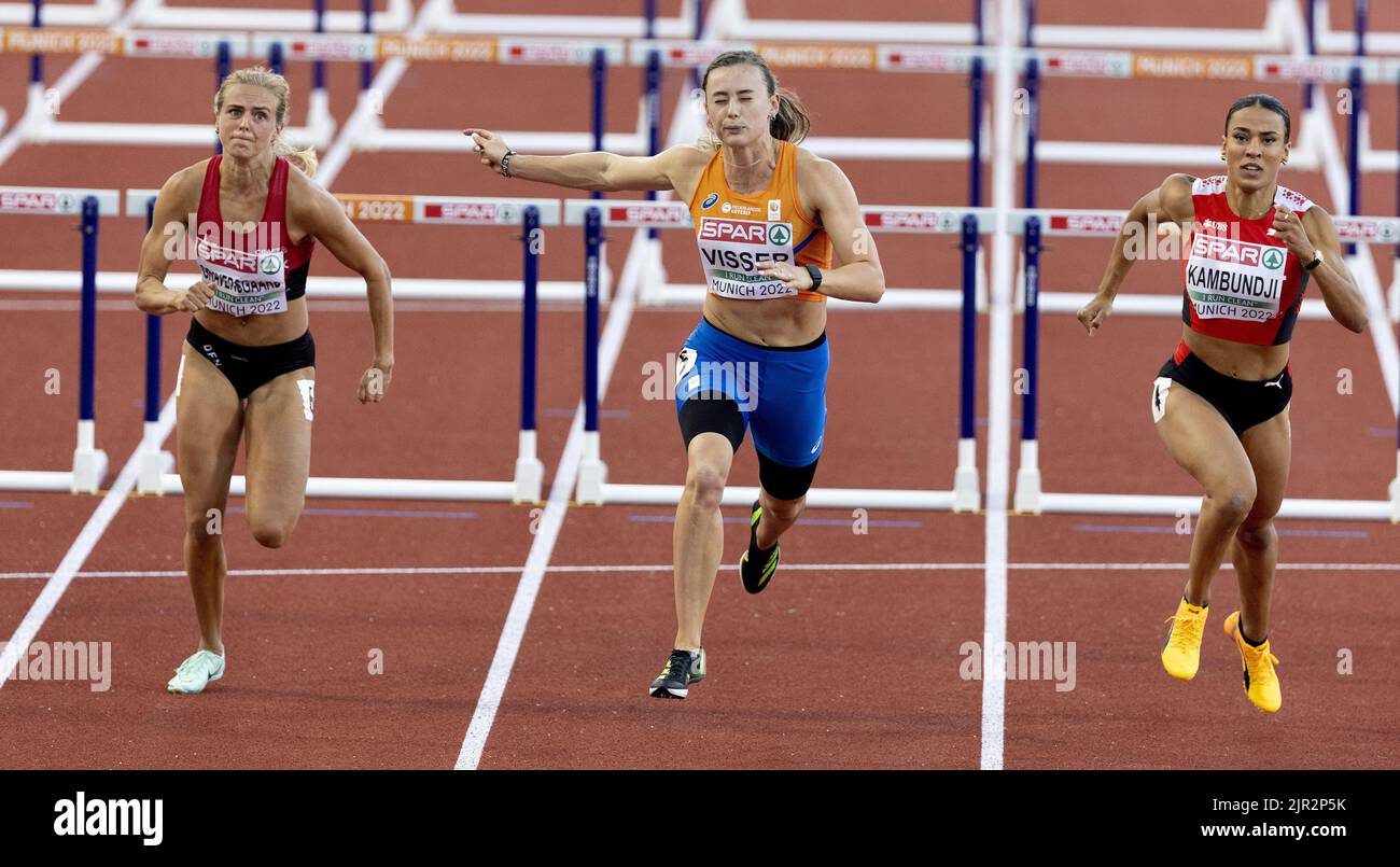 MUNICH - Nadine Visser in action during the semi-final 100 meters ...