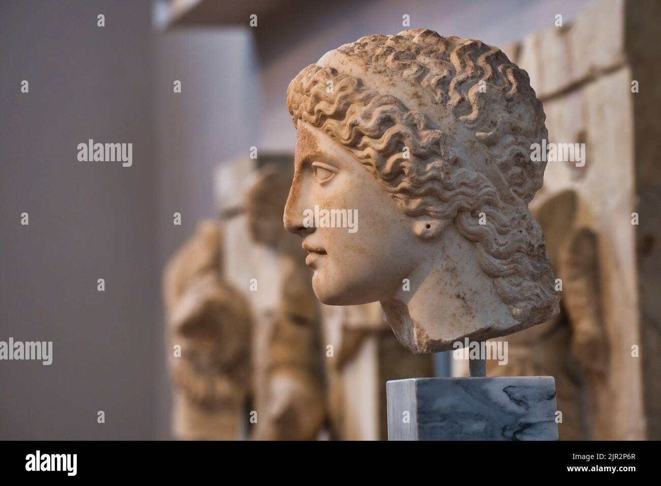 Head of Hera from a cult statue inside the National Archaeological ...