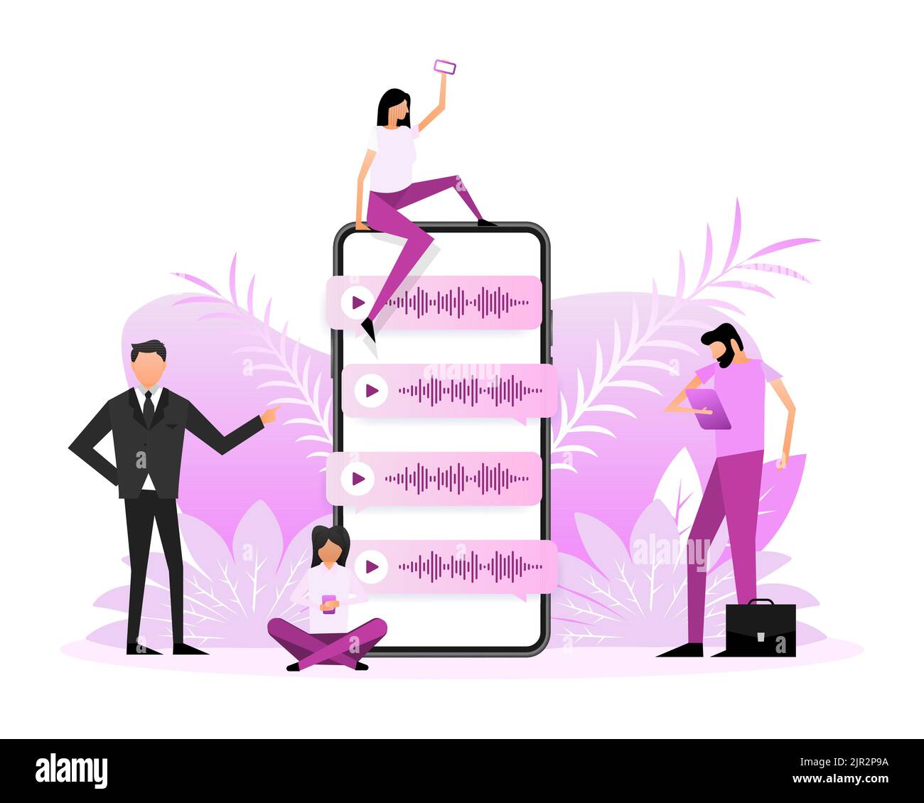 Voice messages bubbles, Message notification. Messengers and social ... Voice messages bubbles, Message notification. Messengers and social ...