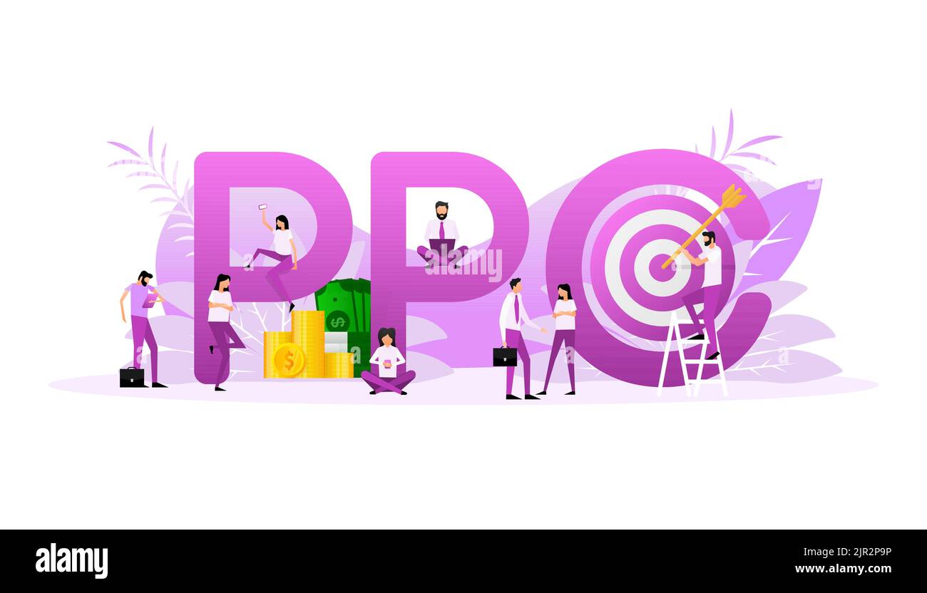 Ppc people for marketing design. Isometric vector illustration. Social ...