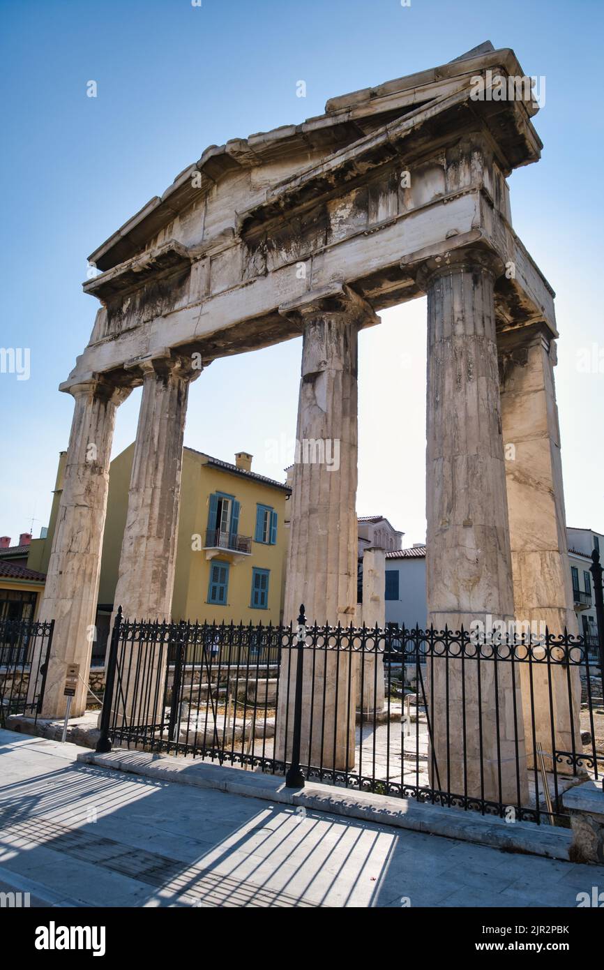 View of the gate of Athena Archegetis, the entrance of Roman Agorà in ...