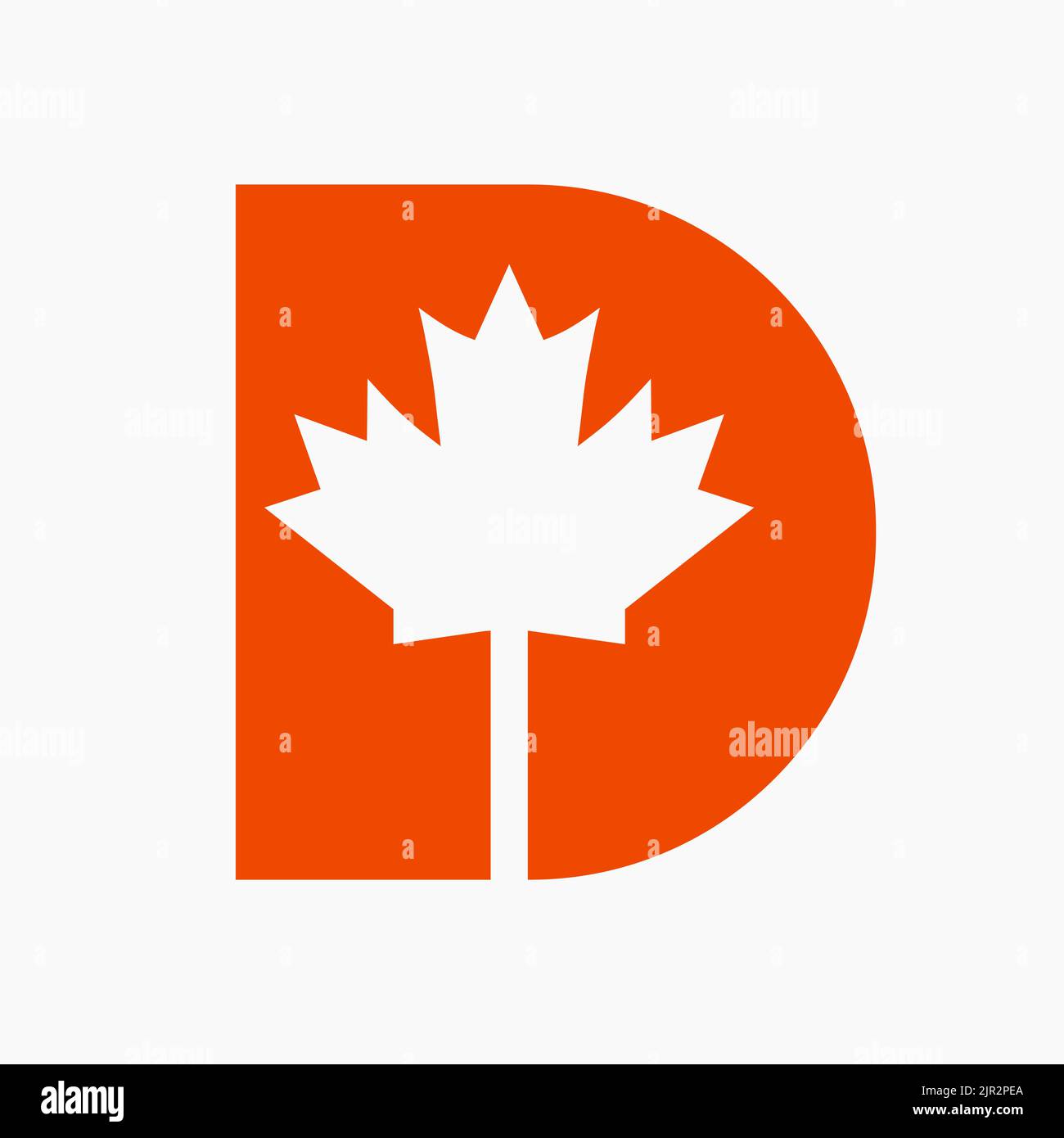 Canadian Red Maple Logo on Letter D Vector Symbol. Maple Leaf Concept For Canadian Company ...