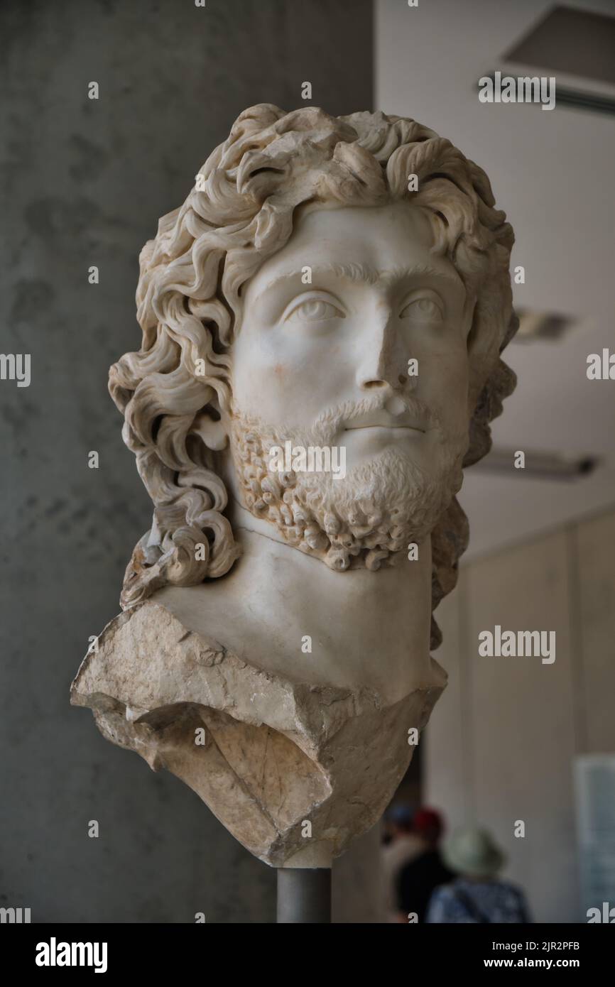 Bust of Tiberius Julius Sauromates II inside the Acropolis museum in ...
