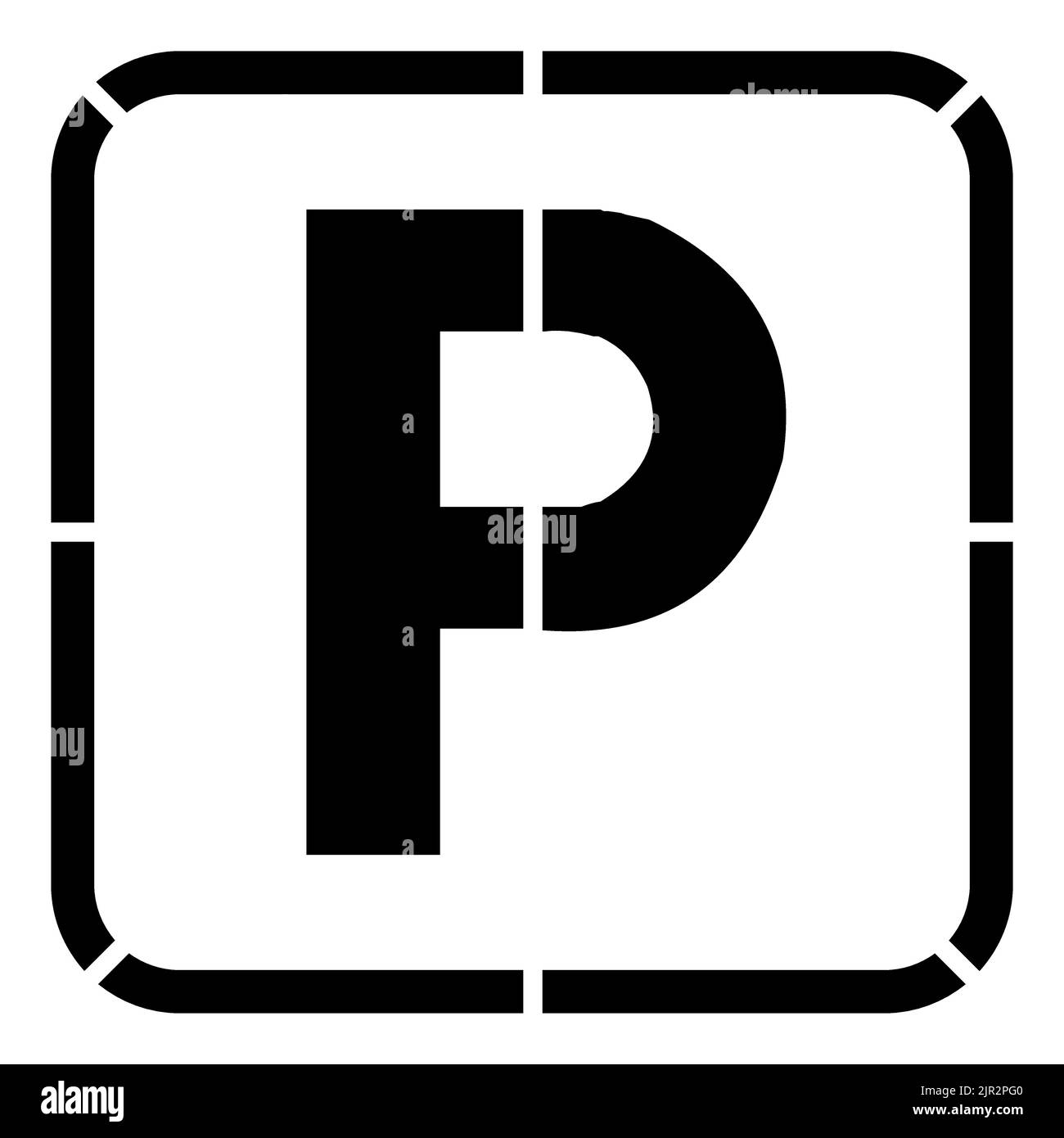 parking slot sign pavement stencil template Stock Vector Image & Art ...