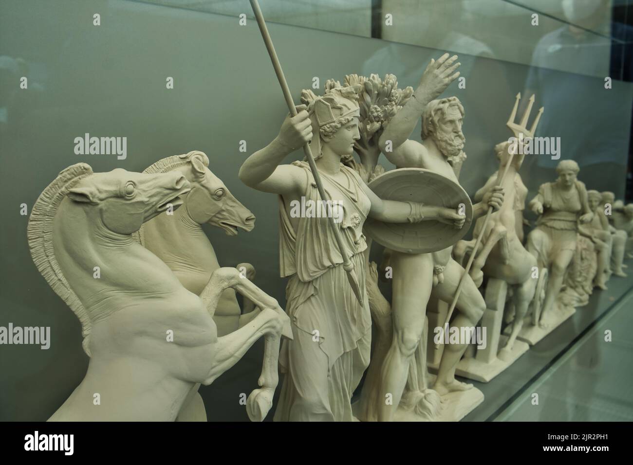 Detail of reconstruction of the west pediment of the Parthenon at the ...