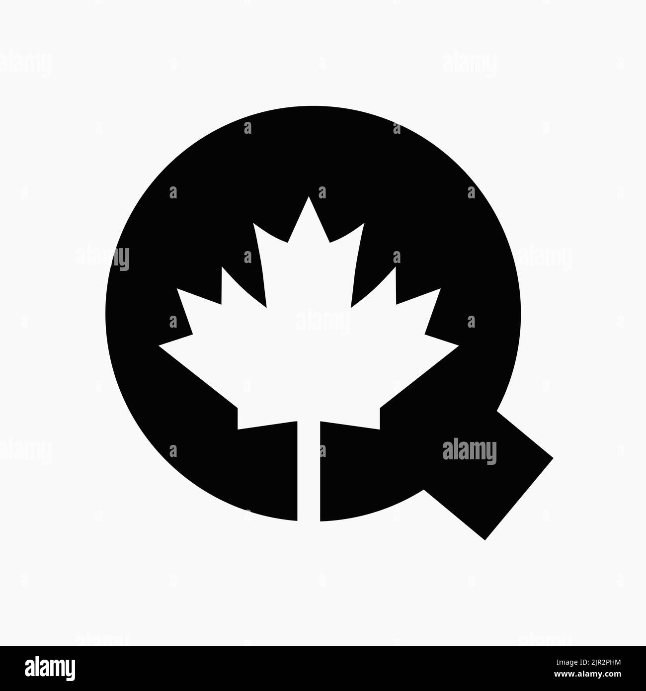 Canadian Red Maple Logo on Letter Q Vector Symbol. Maple Leaf Concept ...