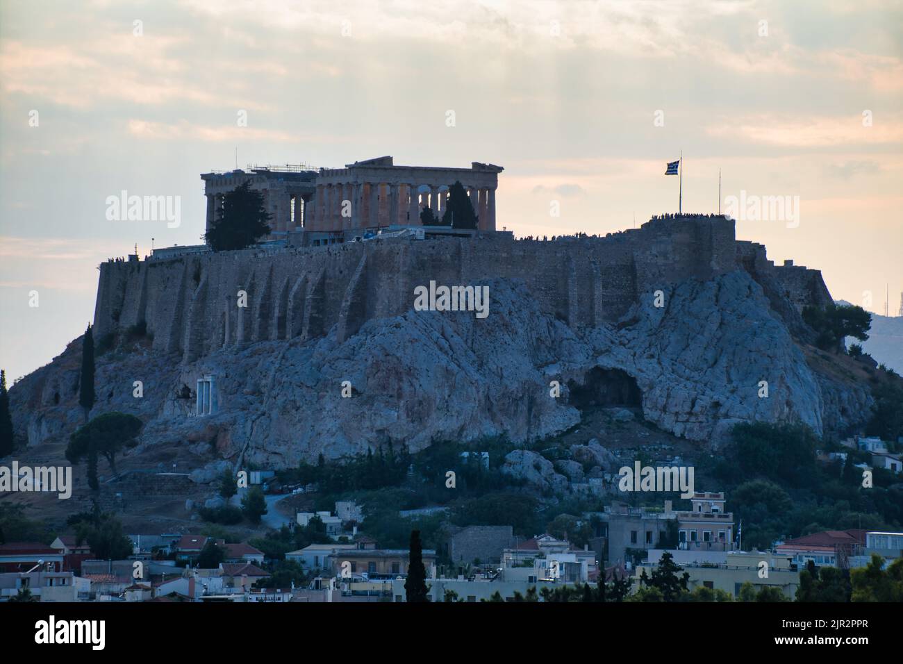 View of the Acropolis at the dusk in Athens Stock Photo - Alamy
