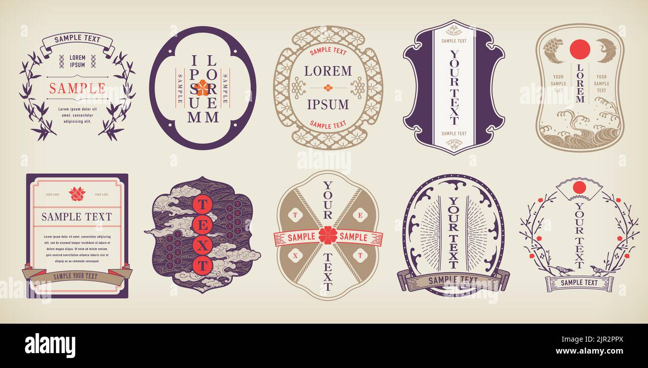 A retro design label set.It is vector data that is easy to edit Stock ...