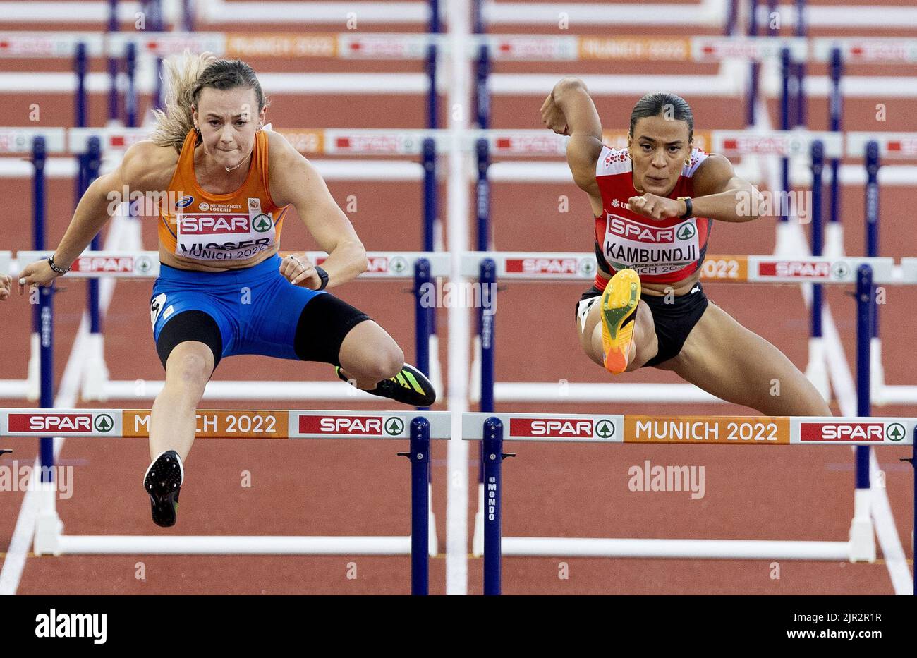 MUNICH - Nadine Visser in action during the semi-final 100 meters ...