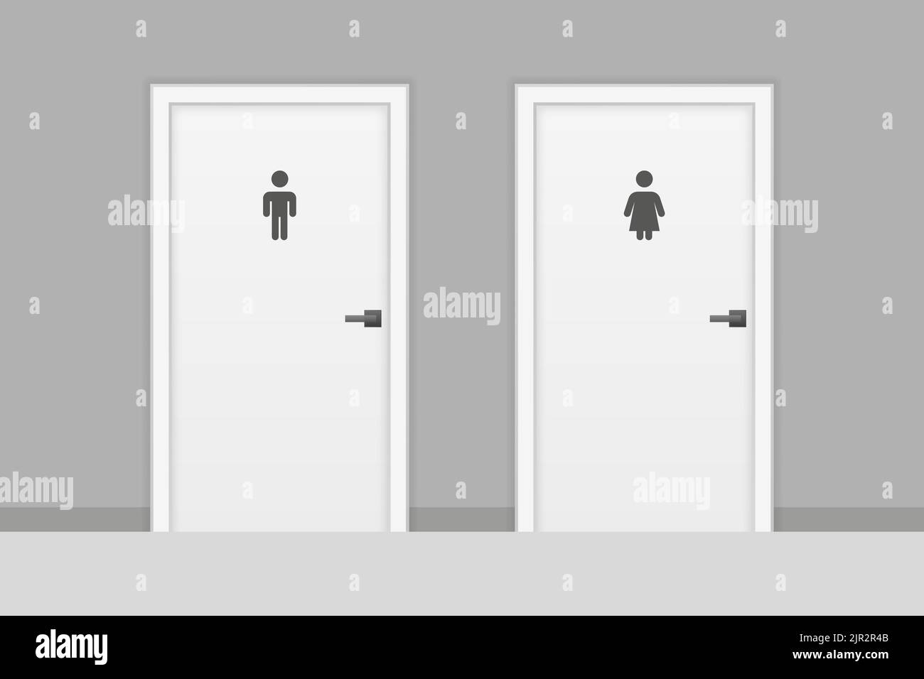 Cartoon door. Opened and closed wooden doors. Vector illustration Stock ...