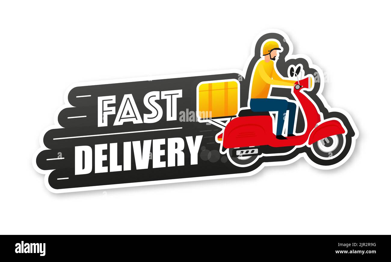 Fast delivery service badge. Fast time delivery order with stopwatch on ...