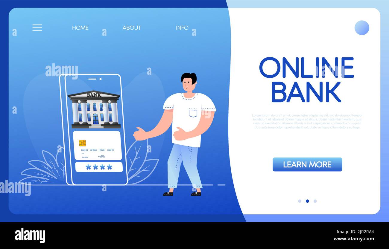 Bank building. Online banking. Money exchange, financial services, ATM ...