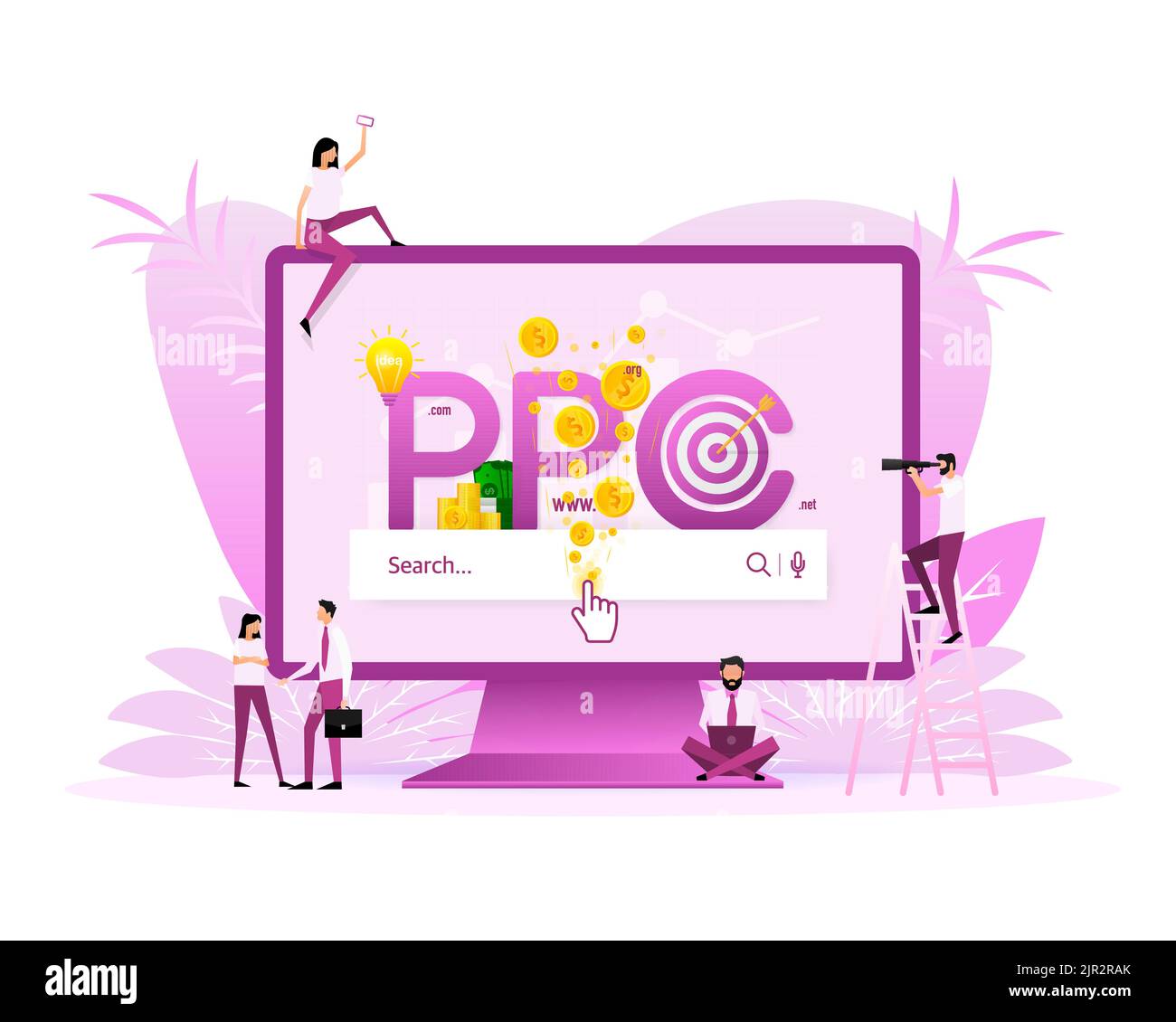 Ppc people. Web search concept. Business concept.Vector illustration ...