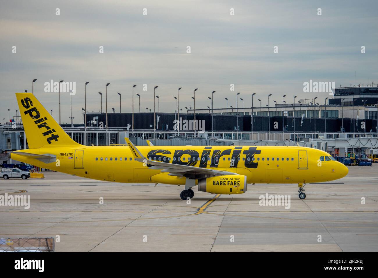 Spirit airplane on taxiway at JFK in New Y0ork Stock Photo - Alamy