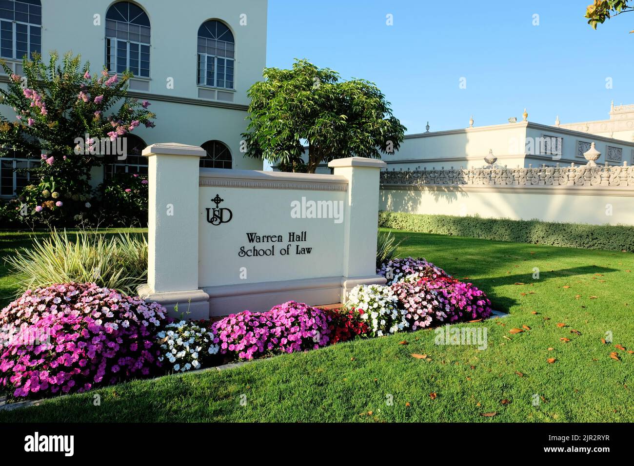 Sign at Warren Hall School of Law at the University of San Diego, in ...