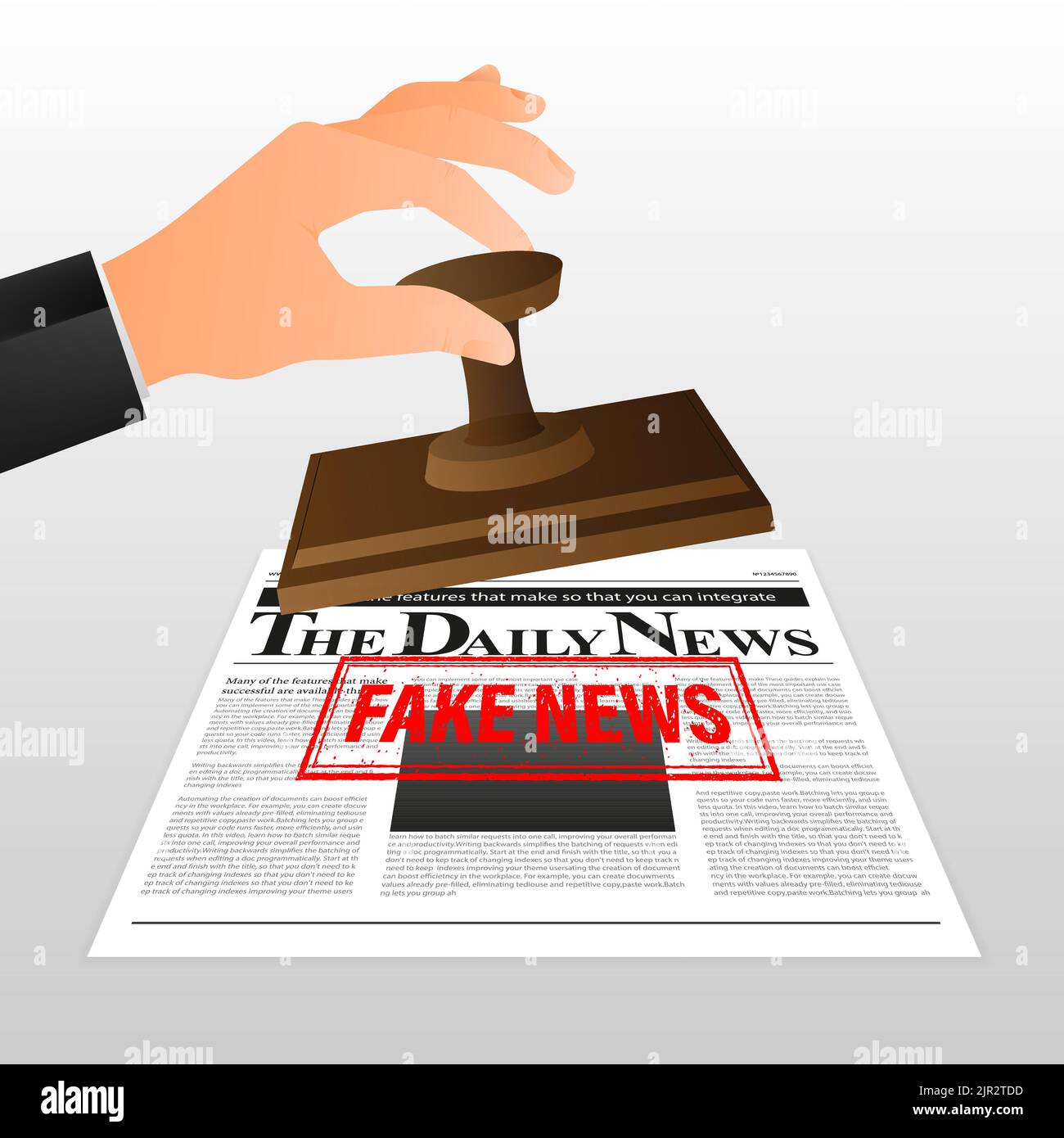 Fake news or fact scanning, newspaper. Fake data. Vector illustration ...