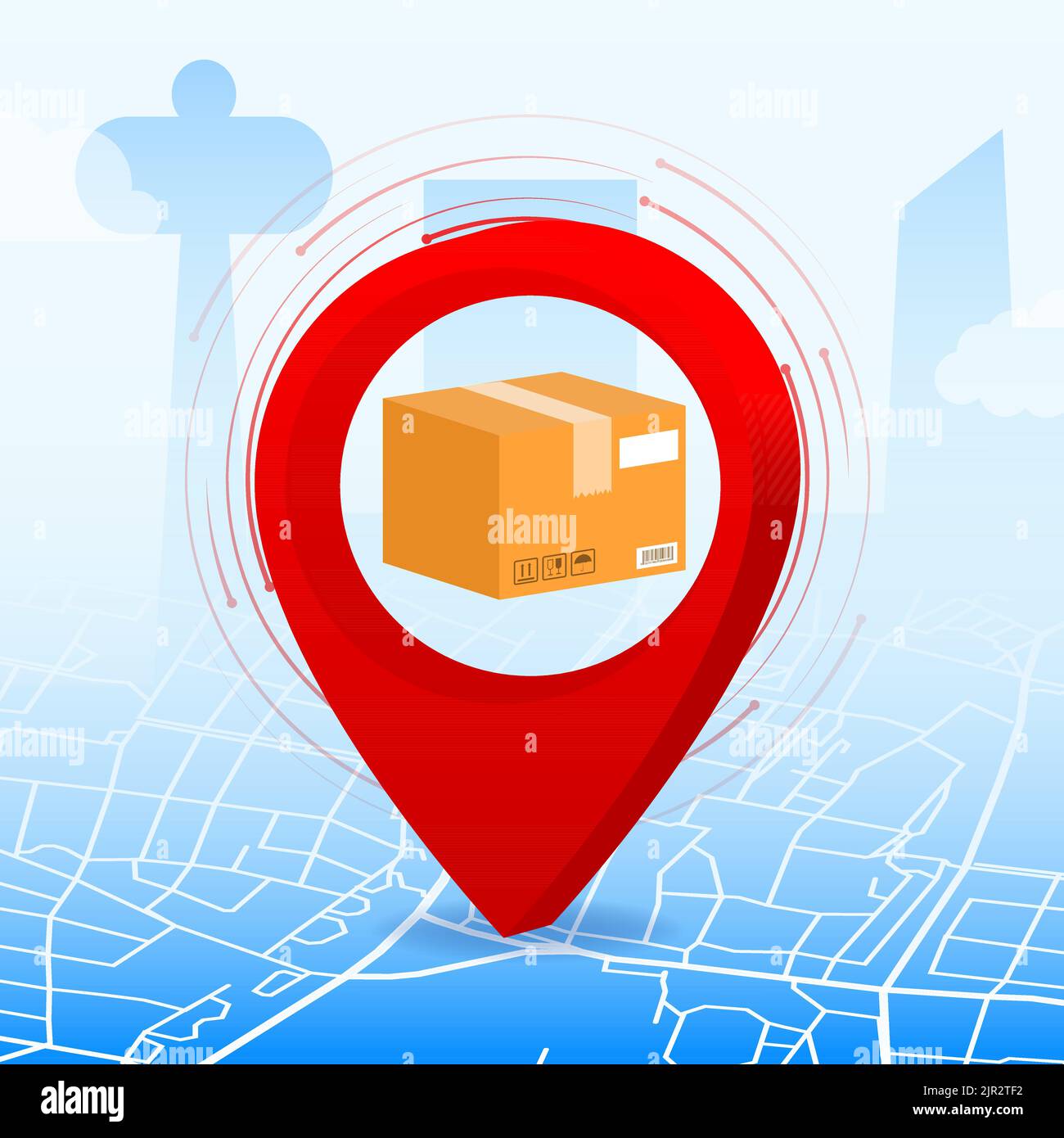 Delivery box. Gift box. Online delivery service. Vector illustration ...