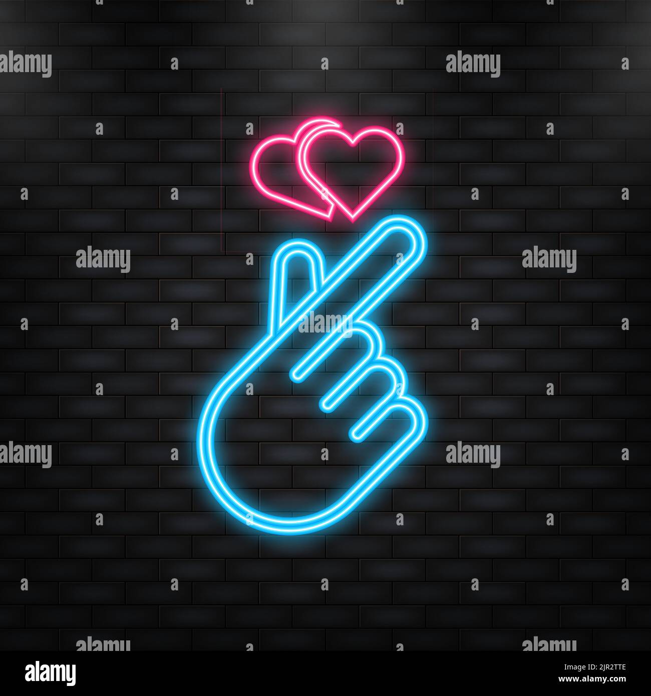 Doodle love heart hand gesture for print design. Vector illustration, flat design Stock Vector ...