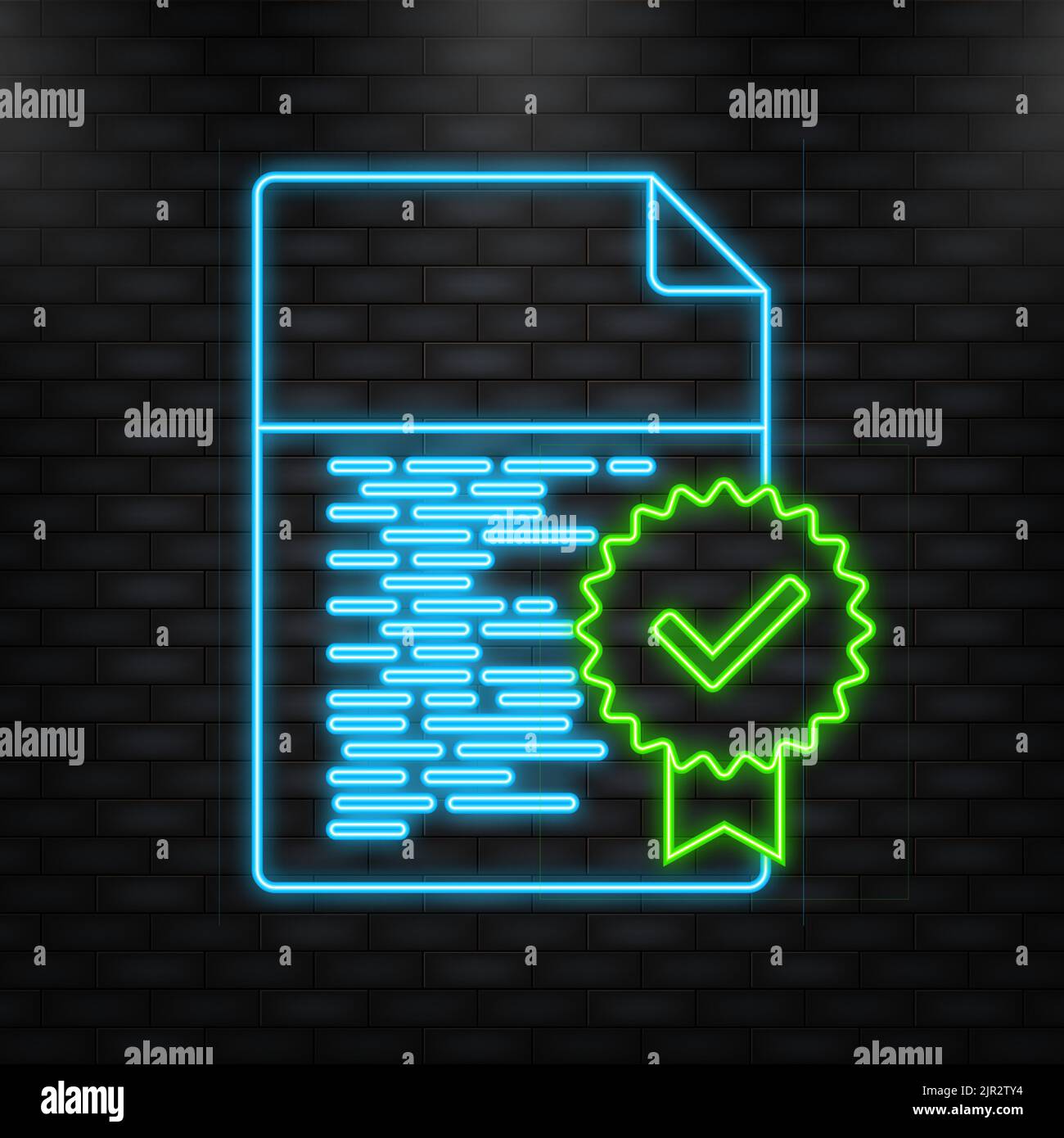 Approved document with checklist. Document with red and green stamps ...