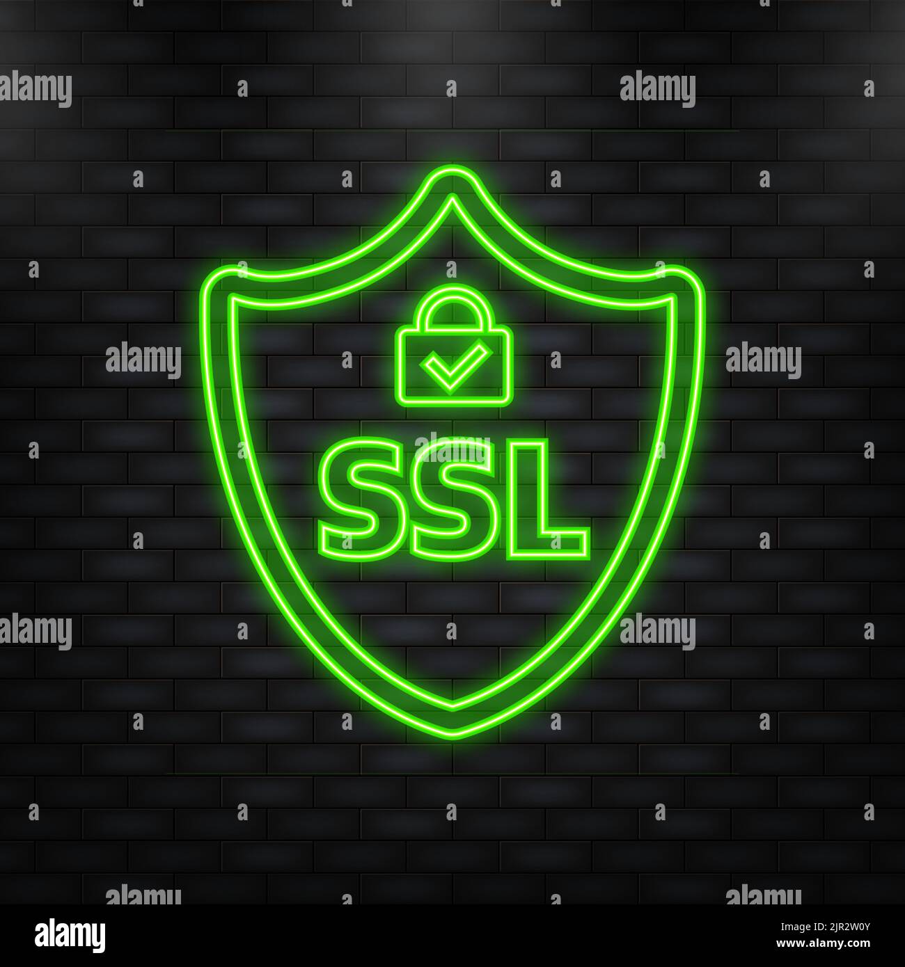 SSL encryption label. Secure banner. Vector illustration Stock Vector ...